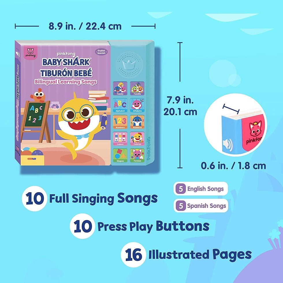 Pinkfong Baby Shark English Spanish Bilingual Learning Songs Sound Boo ...
